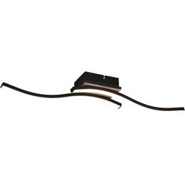 REALITY LEUCHTEN LED Deckenleuchte &raquo;Route&laquo; LED-Modul 1 Stk. Warmwei&szlig; moderne Deckenlampe 2-flammig, LEDs mit 2x 500 Lumen braun 2, H: 7cm, 1 Stk.