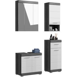 Welltime Badm&ouml;bel-Set &raquo;SIENA, 4 teilig, bestehend aus:&laquo; Set, TOPSELLER!, 4 Stk. tlg. wei&szlig; Holzwerkstoff, MDF B/H/T: 112cmcm x 191cmcm x 34cmcm