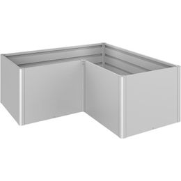BioHort Hochbeet &raquo;L-Form 2x1 silber-metallic&laquo; 201x201x77 cm, extrem langlebig, aus Metall silber Stahl B/H/T: 201,6cm x 77cm x 201,6cm