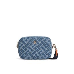 Tommy Hilfiger Damen Mini Bag &raquo;POPETTE CAMERA BAG DENIM FLAG&laquo; Unisex Schultertasche, Umh&auml;ngetasche, Clutch mit Allover-Logomuster blau B/H/T: 22,5cm x
