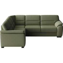 Sit & More sit&more Ecksofa &raquo;Montego L-Form, B: 256 cm, gro&szlig;e Stoffauswahl, Komfort Sitzh&ouml;he 46cm&laquo; wahlweise mit Schlaffunktion und Schubkasten gr&uuml;n 100% 