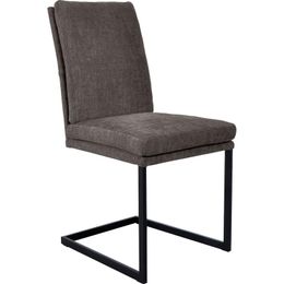 K+w Komfort & Wohnen K+W Komfort & Wohnen Esszimmerstuhl &raquo;Freischwinger&laquo; () stabiles Hochkantrohr, Untergestell in Edelstahloptik oder schwarz grau B/H/T: 47cm x 96cm x 