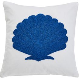 done. Dekokissen &raquo;Blue Sea Shell&laquo; Kissenh&uuml;lle in 3-D Optik durch Motiv aus Frottierschlingengewebe bunt Baumwolle, Leinen, Viskose B/L: 45cm x 45cm, 1