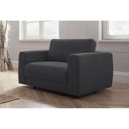 OTTO home Sessel &raquo;Hobro Loungesessel&laquo; in 3 Bezugsqualit&auml;ten in vielen Farben grau Luxus-Microfaser Lederoptik (100% Polyester);Struktur grob (100% 