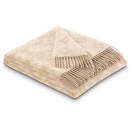 Biederlack Wohndecke &raquo;Plaid Primo&laquo; Kaschmir-Wolle-Mix beige Baumwolle, Polyacryl, Polyester B/L: 150cm x 200cm