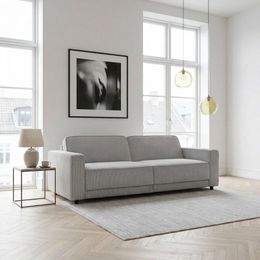 3-Sitzer &raquo;ALLIE Schlafsofa 225 cm&laquo; Bett-Funktion (108/190cm), trendiger Cord o. pflegeleichter Velours grau 100% Polyester B/H/T: 225cm x 82cm x 84cm,
