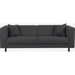 Home Affaire 3-Sitzer &raquo;Bengo&laquo; mit Steppung im Sitz- und R&uuml;ckenbereich, incl. Zierkissen grau B/H/T: 202cm x 68cm x 88cm, Struktur