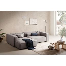 LeGer Home by Lena Gercke Ecksofa &raquo;PIARA XXL Leinenoptik, Big-Sofa, L-Form&laquo; wahlweise Ottomane rechts/links, Kedernaht, extra tiefe Sitzfl&auml;che grau 