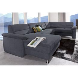Sit & More sit&more Wohnlandschaft &raquo;Ascara U-Form&laquo; inklusive Boxspring/Federkern-Polsterung, wahlweise mit Schlaffunktion grau NaturLeder in Sitz und R&uuml;cken, 