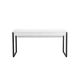 OTTO home Schreibtisch &raquo;Moid, Computertisch im modernen Design,&laquo; Breite 120/140/160 cm, mit Metallbeinen & Schublade schwarz-wei&szlig; B/H/T: 160cm x 77cm 