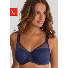 Nuance by Lascana Minimizer-BH mit B&uuml;gel und transparenten Netzeins&auml;tzen &ndash; ideal f&uuml;r gro&szlig;e Gr&ouml;&szlig;en blau 95, Cup H Minimizer-BH