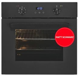 Exquisit Backofen &raquo;EBE367-H-120 mattschwarz&laquo; Hei&szlig;luft & dreifach verglaste T&uuml;r &ndash; W&auml;rme bleibt sicher im Ofen! schwarz Einheitsgr&ouml;&szlig;e Backofen