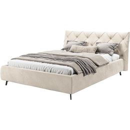 Home Affaire Polsterbett &raquo;Elloree, in 4 Breiten bis 200cm, auch in Leder&laquo; Kopfteilh&ouml;he 105 cm, belastbar bis 280 kg, auch in &Uuml;berl&auml;nge 220cm beige 94%