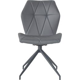 ByLiving Esszimmerstuhl &raquo;Imke&laquo; (Set) 2 Stk.2er-Set, gem&uuml;tlicher Esszimmerstuhl mit Steppung, 360 Grad drehbar grau Metall B/H/T: 62cm x 90,5cm x 62cm,