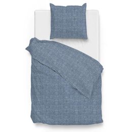 ZO HOME Bettw&auml;sche &raquo;Zohome Bettw&auml;sche Lino&laquo; 2 Stk. Bettw&auml;sche aus 100% Baumwolle, hochwertige Renforc&eacute;, ab 135x200 cm. blau Renforc&eacute;, Obermaterial: 
