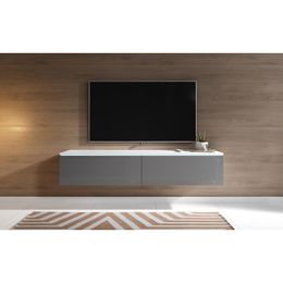 Home Affaire Lowboard &raquo;LOWBOARD D, wahlweise mit oder ohne Beleuchtung&laquo; modernes TV-Board ohne Griffe, mit viel Stauraum,stehend und h&auml;ngend wei&szlig; B/H/