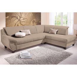 Home Affaire Ecksofa &raquo;Yesterday zeitlos und elegant, bequeme Armlehnen, L-Form&laquo; Microfaser, natur beige Struktur (100% Polyester);Primabelle -