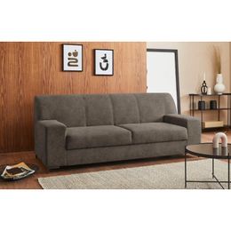 DOMO collection 2-Sitzer &raquo;Ledas kubisch und komfortabel, flache Armlehnen, eleganter Fu&szlig;,&laquo; in vielen Farben erh&auml;ltlich grau B/H/T: 210cm x 83cm x 88cm