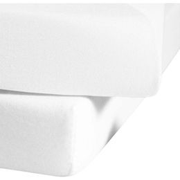 Fleuresse Spannbettlaken &raquo;Ines hochwertiger Jersey aus reiner Baumwolle,&laquo; aus Baumwolle, f&uuml;r Matratzen bis 23 cm H&ouml;he, Bettlaken, Spannbetttuch wei&szlig; 