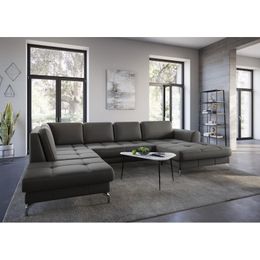 Sit & More sit&more Wohnlandschaft &raquo;Bendigo U-Form&laquo; inklusive Sitztiefenverstellung, Bodenfreiheit 12 cm, in 2 Fu&szlig;farben braun B/H/T: 332cm x 84cm x 226cm, 
