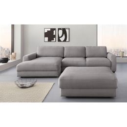 Home Affaire Ecksofa &raquo;Bloomfield, bequem und elegant, Breite 303cm, L-Form&laquo; mit Bettfunktion und Bettkasten, Unser Dauertiefpreis grau 92% Polyester 8