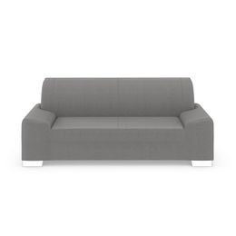 DOMO collection 2,5-Sitzer &raquo;Anzio kubisches Design, flache Armlehnen, Breite 214cm&laquo; Mit Federkern grau B/H/T: 214cm x 85cm x 93cm, Chenille-Struktur, 