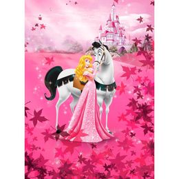 Komar Fototapete &raquo;Sleeping Beauty - Gr&ouml;&szlig;e 184 x 254 cm&laquo; bedruckt glatt Kinderzimmer pink Papier B/L: 184m x 254m, Rollen: 4