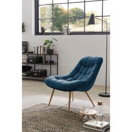 Salesfever Relaxsessel &raquo;Toulon - Komfortabler Loungesessel&laquo; mit XXL-Steppung, mit schwarzen oder naturfarbenen Beinen bunt Polyester Samt, B/H/T: 76cm