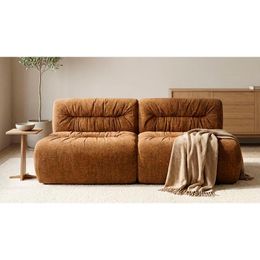DOMO collection Big-Sofa &raquo;Solum, 204 cm breit, moderne, runde Form mit gro&szlig;z&uuml;giger Polsterung&laquo; mit Federkern braun 100% Polyester B/H/T: 204cm x 73cm 