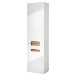 Welltime Hochschrank &raquo;Siena&laquo; Breite 40 cm, mit hochgl&auml;nzenden Fronten in wei&szlig; wei&szlig; Holzwerkstoff, MDF wei&szlig;, B/H/T: 40cm x 154cm x 27cm, Schubladen: 1 