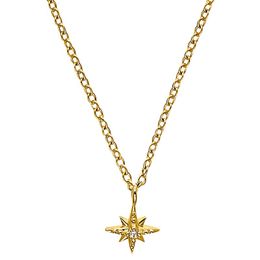 Amor Damen Kette mit Anh&auml;nger &raquo;Stern&laquo; mit Zirkonia (synth.) gold Silber 925 (Sterlingsilber), L: 42 B: 2mm