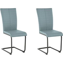 OTTO home Freischwinger &raquo;Oliver&laquo; () 2 Stk.Stuhl belastbar bis 120 Kg blau Holzwerkstoff, Metall, Polyester B/H/T: 43cm x 98cm x 55cm, 2 Stk., Struktur