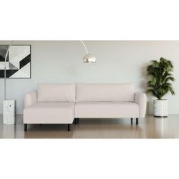 Home Affaire Ecksofa &raquo;Glandine&laquo; L-Form beige 100% Polyester B/H/T: 233cm x 82cm x 177cm, Struktur, Recamiere links