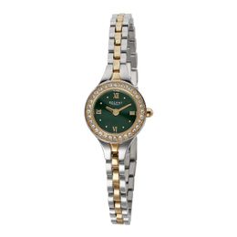 Regent Uhren Regent Damen Quarzuhr Armbanduhr, Damenuhr, Edelstahlarmband, analog, Glassteine gr&uuml;n Einheitsgr&ouml;&szlig;e