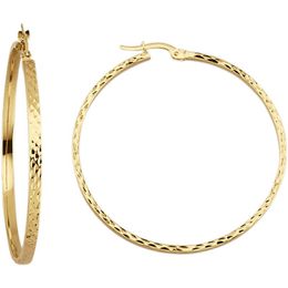 Firetti Damen Paar Creolen &raquo;Schmuck Geschenk Gold 375 Ohrschmuck Ohrringe Struktur&laquo; gold 45mm, Gelbgold 375