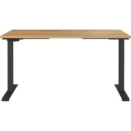 Germania Schreibtisch &raquo;Jet&laquo; moderne Farbvariationen, Breite 120/140/160/180 cm, Made in Germany braun B/H/T: 140cm x 72cm x 80cm, Gestellfarbe schwarz