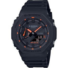Casio G-Shock Herren Casio G-SHOCK Chronograph Quarzuhr,Armbanduhr,Herrenuhr,digital,bis 20bar wasserd. Resinarmband schwarz Einheitsgr&ouml;&szlig;e