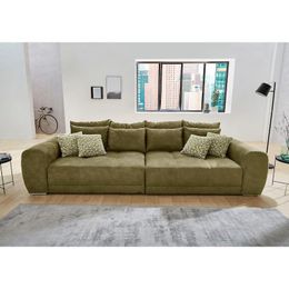 Jockenh&ouml;fer Big-Sofa &raquo;Moldau&laquo; Mega-Sofa, mit 4 Zierkissen & Federkern gr&uuml;n Feinstruktur (100% Polyester) in Sitz, R&uuml;cken- und Zierkissen;Luxus-Microfaser Alca Top