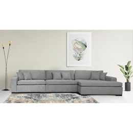 Home Affaire Ottomane &raquo;Skara L-Form&laquo; Lounge-Sofa mit Federkernpolsterung, in vielen Bezugsvarianten grau 100% Polyester B/H/T: 310cm x 86cm x 100cm, 
