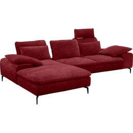 W.Schillig Ecksofa &raquo;valentinoo, Designsofa, bequem, elegant und zeitlos, L-Form&laquo; inklusive Hocker, mit Sitztiefenverstellung, Breite 299 cm rot 