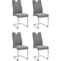 Hela Esszimmerstuhl &raquo;Alina&laquo; (Set) 4 Stk.2 oder 4 St&uuml;ck, Schwingstuhl grau Kunstleder B/H/T: 43cm x 98cm x 59cm, 4 Stk., Webstoff