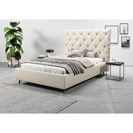Home Affaire Polsterbett &raquo;Maxime, in 4 Breiten bis 200cm, auch in Leder&laquo; Kopfteilh&ouml;he 143 cm, belastbar bis 280 kg, auch in &Uuml;berl&auml;nge 220cm beige 96% 