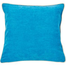 done. Dekokissen &raquo;Joy&laquo; unifarben, Rei&szlig;verschluss, Kissenh&uuml;le ohne F&uuml;llung, 1 St&uuml;ck blau Polyester B/L: 65cm x 65cm, 1 Stk.