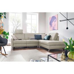 3C Candy Ecksofa &raquo;Mainau modern und elegant, mit gutem Sitzkomfort, L-Form&laquo; wahlweise mit elektrischer Relaxfunktion, Federkern grau Struktur ( 100% 