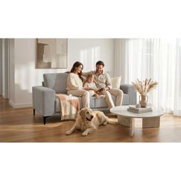OTTO home 2-Sitzer &raquo;Xander&laquo; Breite 164 cm, Webstoff, Soft-Touch Chenille, schwarze Metallf&uuml;&szlig;e grau 90% PES, 10% NY B/H/T: 164cm x 85cm x 88cm, 