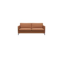 FLEXLUX 2,5-Sitzer &raquo;Fiore, super bequem durch hochwertigen Sitzaufbau mit Kaltschaum&laquo; schmale Armlehnen, F&uuml;&szlig;e Alu+schwarz braun 100% Echteder B/H/T: 