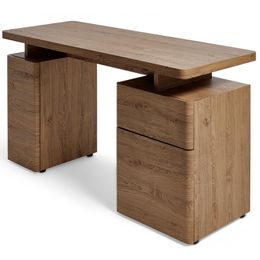 Jahnke Schreibtisch &raquo;CU-LIBRE 140&laquo; 1 Stk. tlg. Platzsparender Arbeitsplatz, mit 1 Schublade und 2 T&uuml;ren, 135 cm braun B/H/T: 135cm x 76cm x 55cm