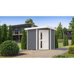 Weka Gartenhaus &raquo;229 A&laquo; grau Massivholz Fu&szlig;boden im Gartenhaus, ohne Dacheindeckung