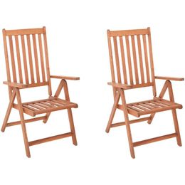 Merxx Gartensessel &raquo;Vitoria&laquo; Set, 2 Stk. tlg. 2er Set, Eukalyptusholz, klappbar, verstellbar, braun braun B/H/T: 59cm x 113cm x 70cm