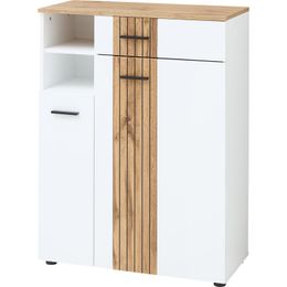 Innostyle Schuhschrank &raquo;Schuhschrank Sparks, 80x106x38cm (B/H/T)&laquo; 1 Stk. tlg. 2 t&uuml;rig, 1 Schubkaste, 1 offene F&auml;cher, Softclose wei&szlig; Holzwerkstoff, MDF wei&szlig;, 